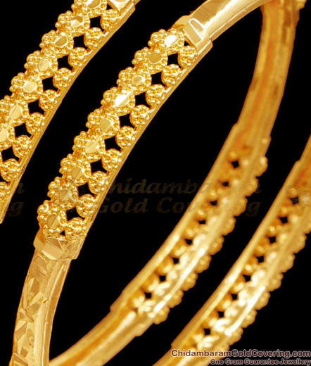 Gold Plated Plain Design Bangles, Chidambaram Gold Covering Regular ...