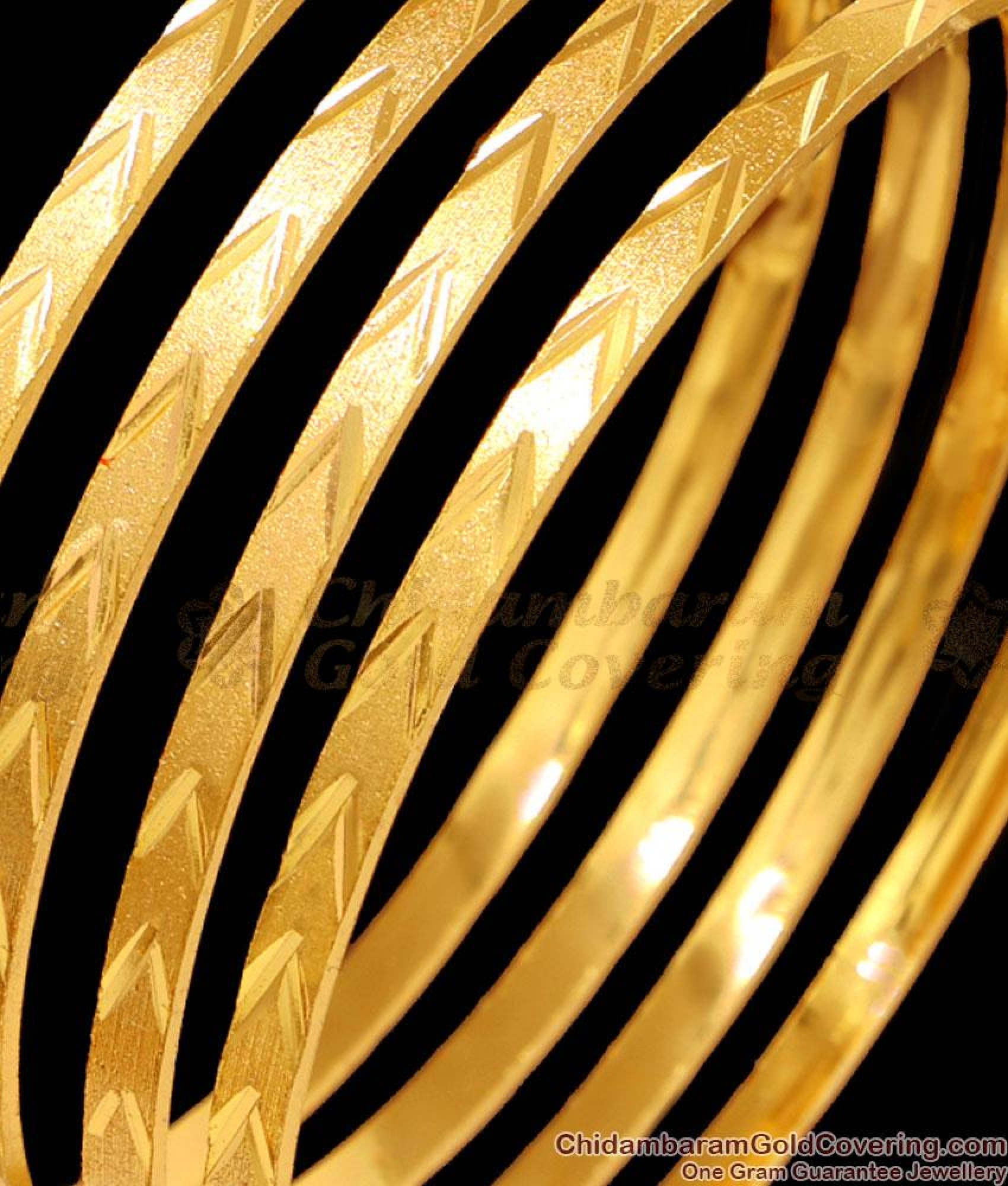 BR2482-2.4 Size One Gram Gold Daily Wear 4 Pc Bangle Designs