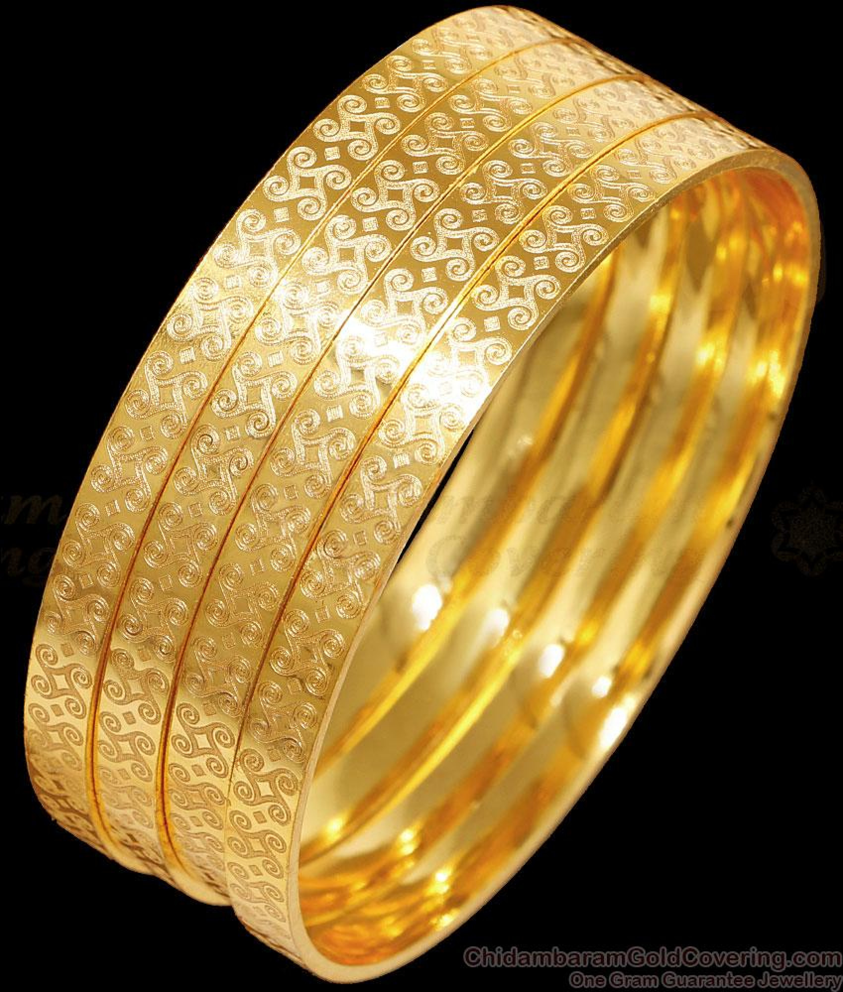 BR2505-2.4 Size Traditional One Gram Gold Bangle For Daily Wear