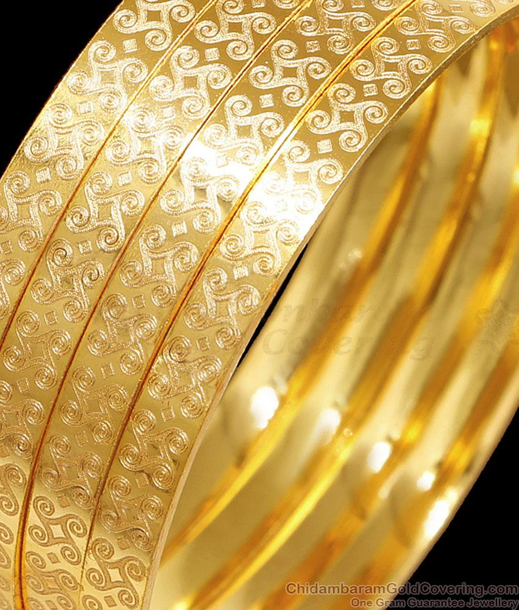 BR2505-2.4 Size Traditional One Gram Gold Bangle For Daily Wear