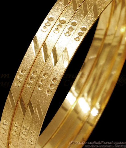 Gold Plated Plain Design Bangles, Chidambaram Gold Covering Regular ...