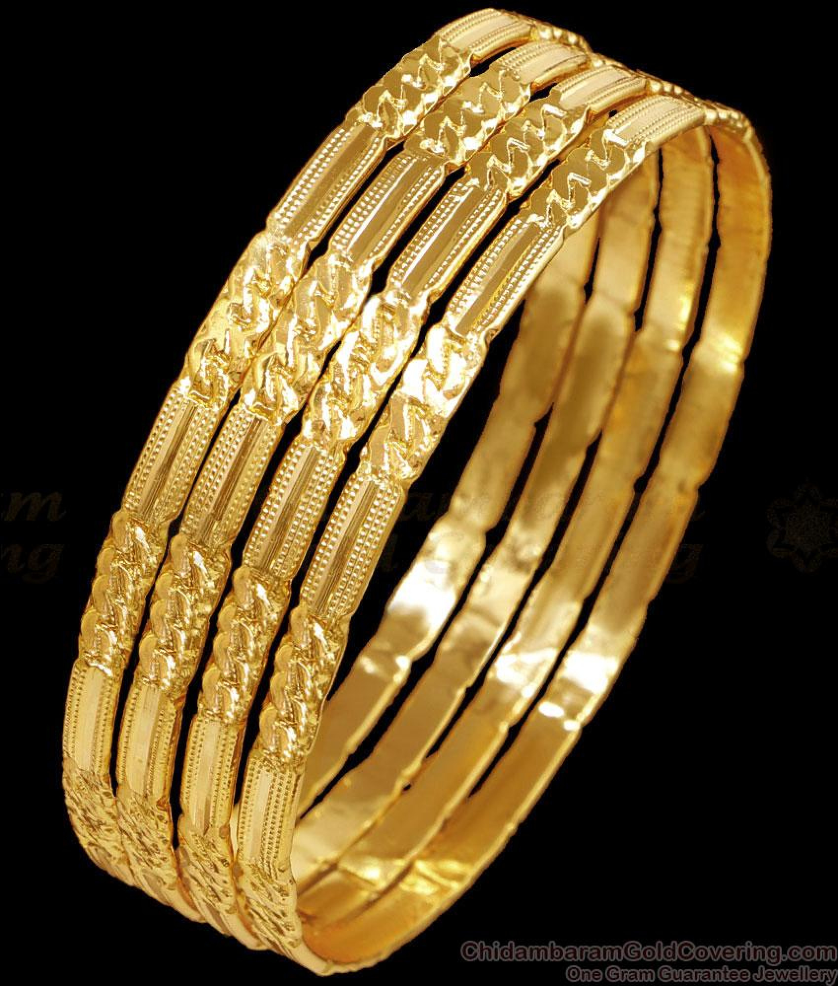 BR2511-2.10 Size New Model 1 Gram Gold 4 Set Wedding Bangle For Women