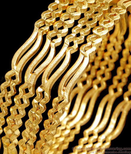 Gold Plated Plain Design Bangles, Chidambaram Gold Covering Regular ...