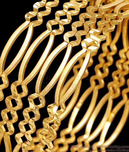 Gold Plated Plain Design Bangles, Chidambaram Gold Covering Regular ...