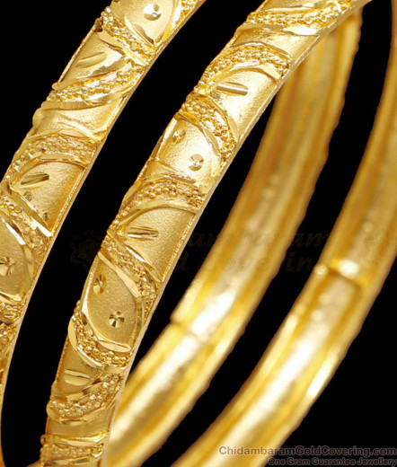 Two Gram Gold Bangles, Plain Bangles and Enamel Meenakari Bangle ...