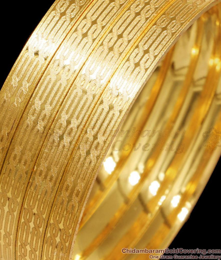Gold Plated Plain Design Bangles, Chidambaram Gold Covering Regular ...