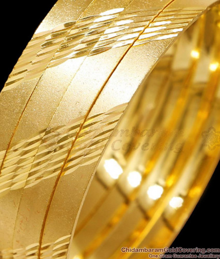 Gold Plated Plain Design Bangles, Chidambaram Gold Covering Regular ...