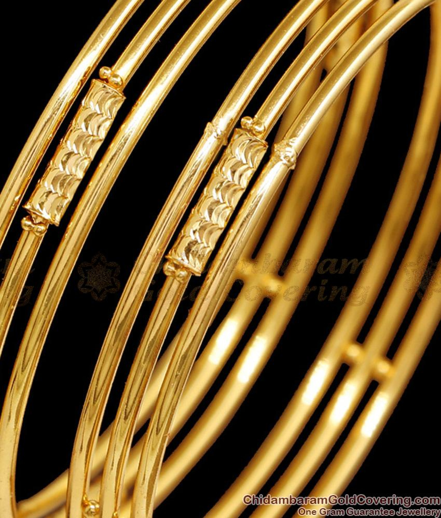 BR2571-2.4 Simple 3 Line Micro Gold Plated Bangle Design Online