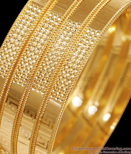 Gold Plated Plain Design Bangles, Chidambaram Gold Covering Regular ...