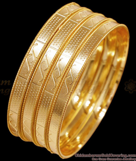 Gold Plated Plain Design Bangles, Chidambaram Gold Covering Regular ...