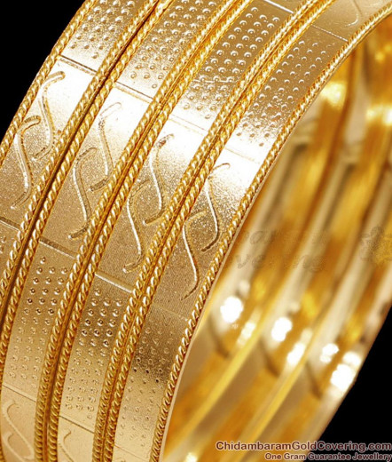 Gold Plated Plain Design Bangles, Chidambaram Gold Covering Regular ...