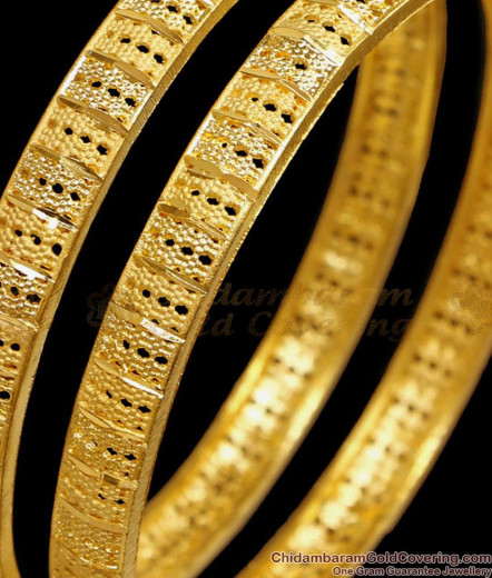 Two Gram Gold Bangles, Plain Bangles and Enamel Meenakari Bangle ...