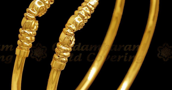 BR2626-2.4 Size Set Of Two Traditional One Gram Gold Bangle Design Online