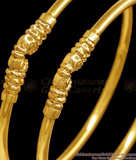 Gold Plated Plain Design Bangles, Chidambaram Gold Covering Regular ...