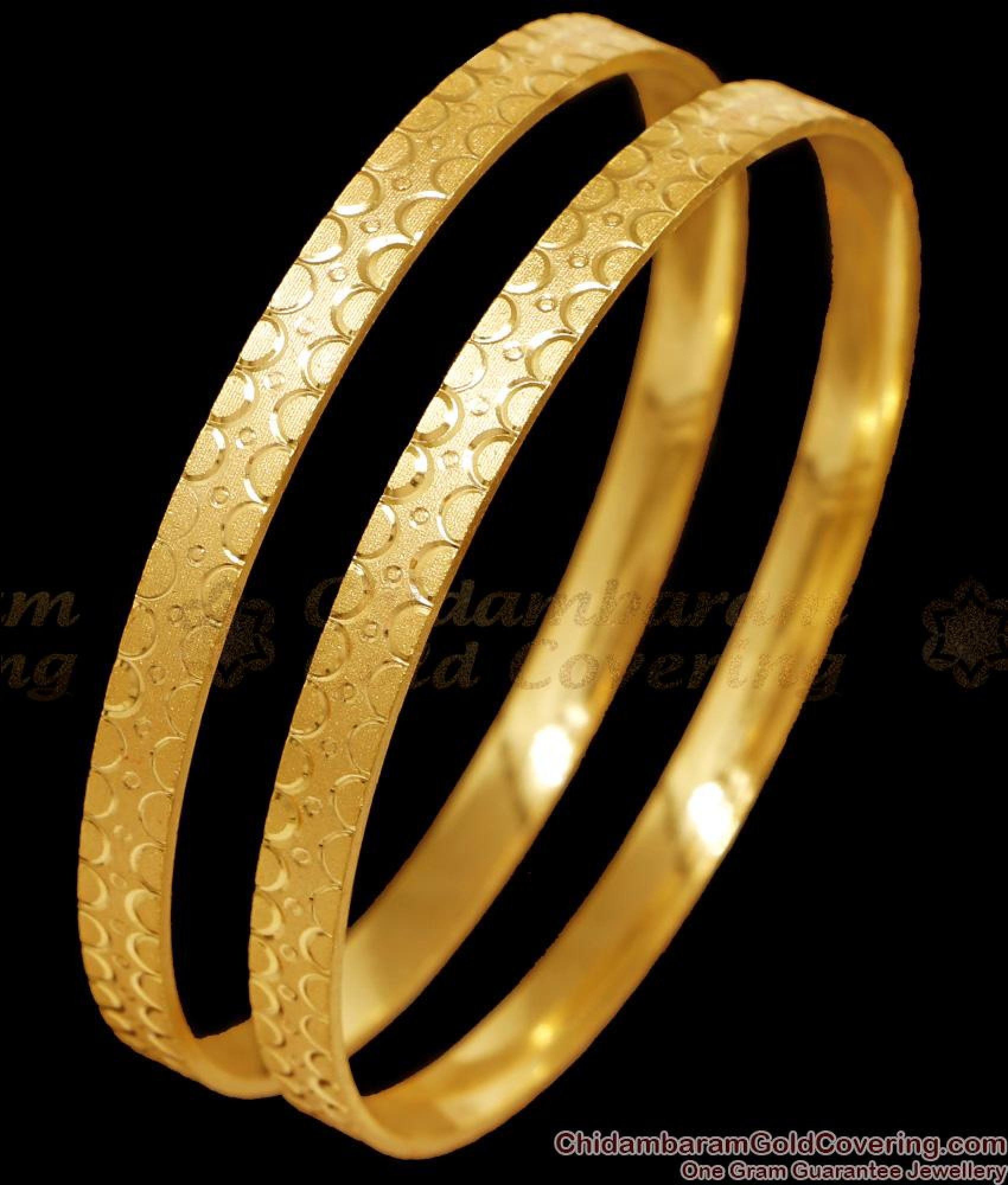 BR2635-2.4 Size Simple Gold Design Gold Plated Plain Bangles Online