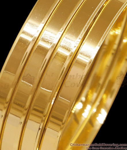 Gold Plated Plain Design Bangles, Chidambaram Gold Covering Regular ...