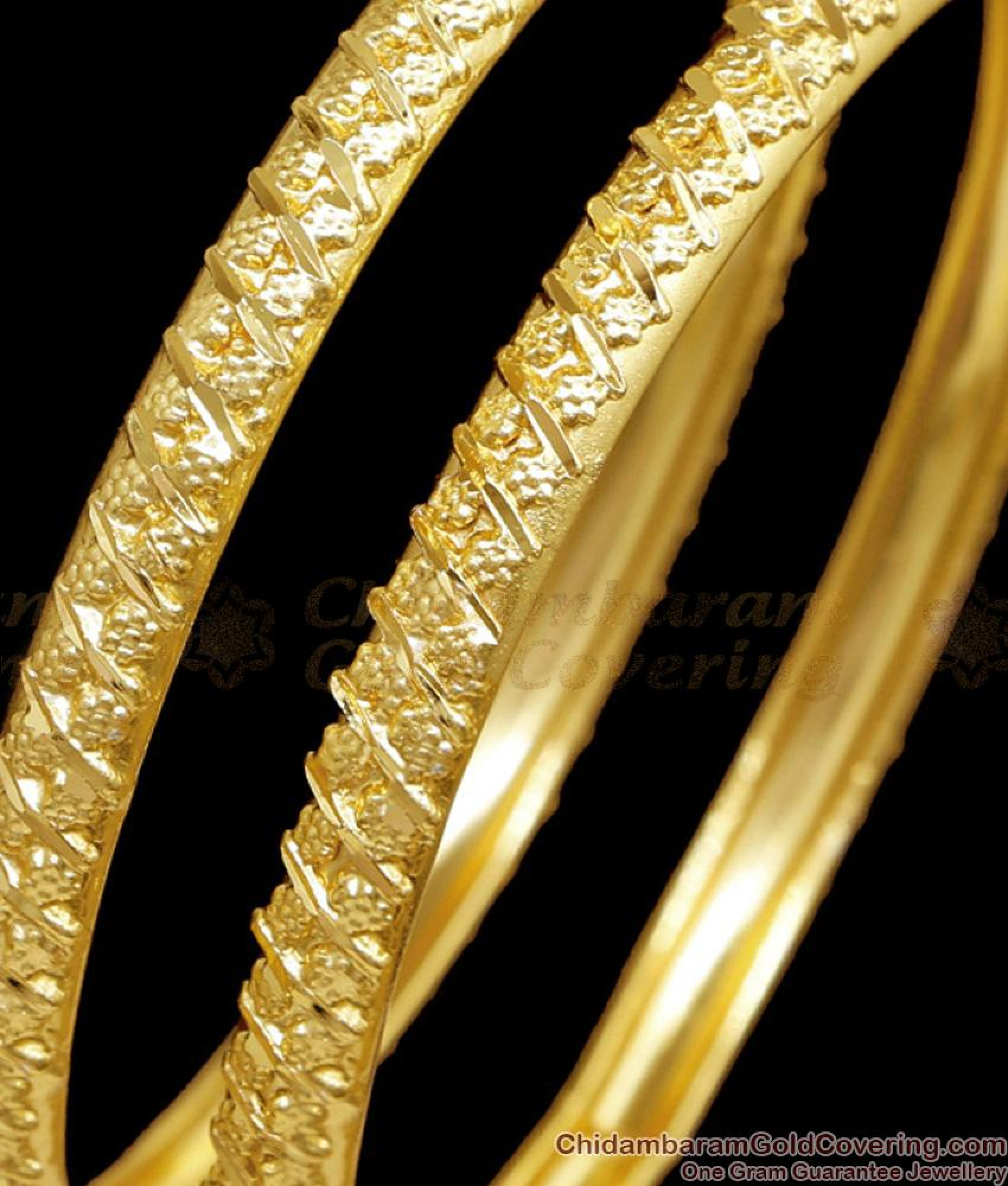 BR2709-2.4 Buy Two Gram Gold Plain Bangle Design For Wedding Online