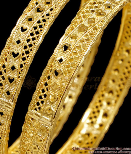 Gold Plated Plain Design Bangles, Chidambaram Gold Covering Regular ...