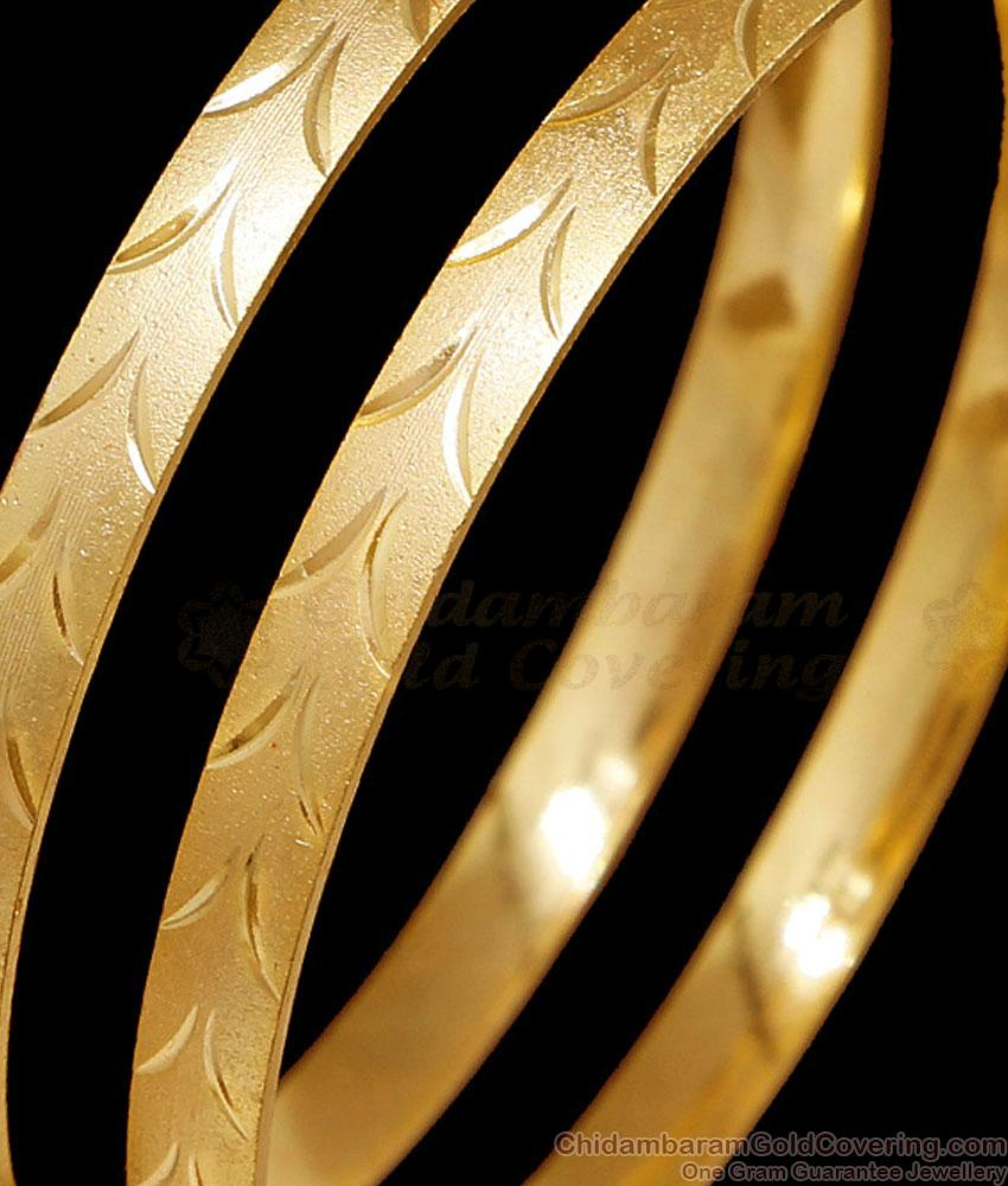 BR2731-2.4 Size One Gram Gold Plain Bangle Matt Finish Design For Daily Use