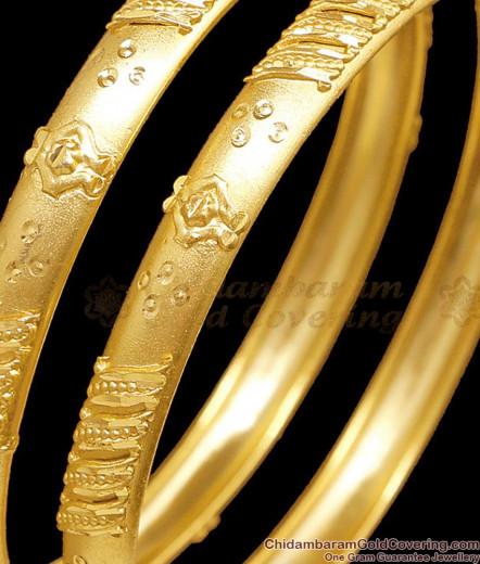 Two Gram Gold Bangles, Plain Bangles and Enamel Meenakari Bangle ...