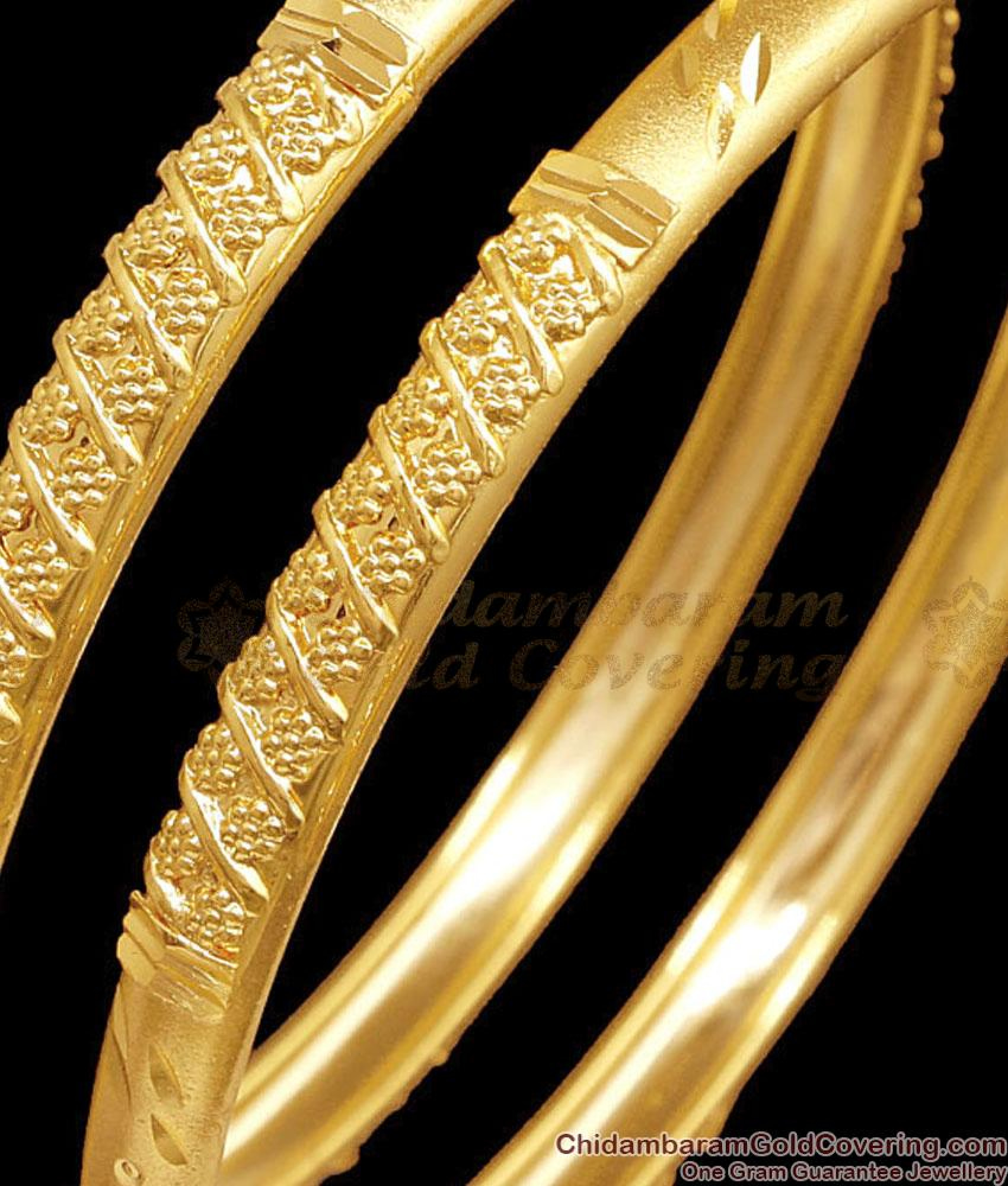 BR2789-2.8 Size Matte Finish Two Gram Gold Bangle Bridal Jewelry Designs