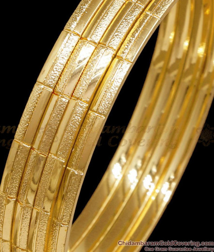 Gold Plated Plain Design Bangles, Chidambaram Gold Covering Regular ...