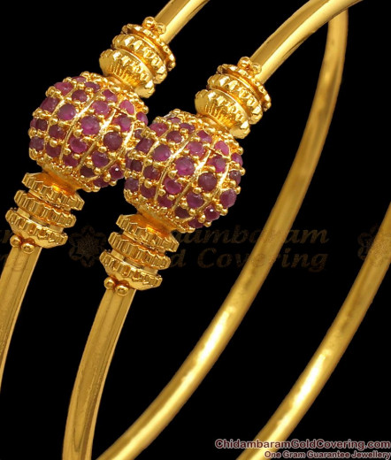 Gold Plated Bangles, Chidambaram Gold Covering Bangles