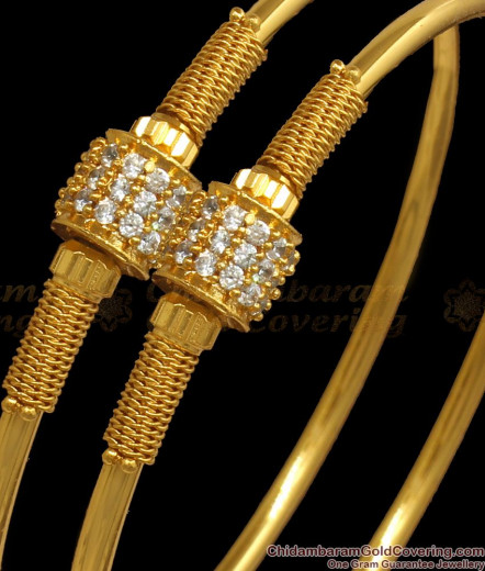 One Gram Gold Stone Bangles | Chidambaram Gold Covering Stone Bangles ...