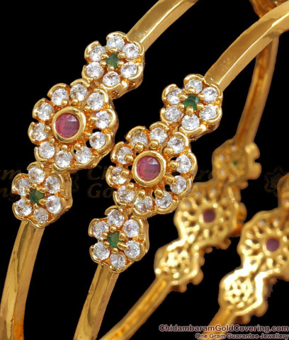Premium Gold Earring Pavalam Coral Stone Collection ER4236