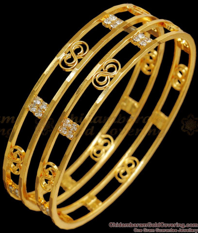 BR1005-2.6 Size Flower Design Broad Kada Screw Type Bangles