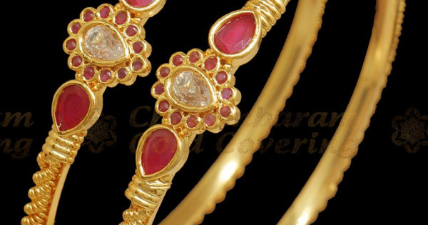 BR2037-2.4 Size Kapu Type 1 Gram Gold Bangles Design