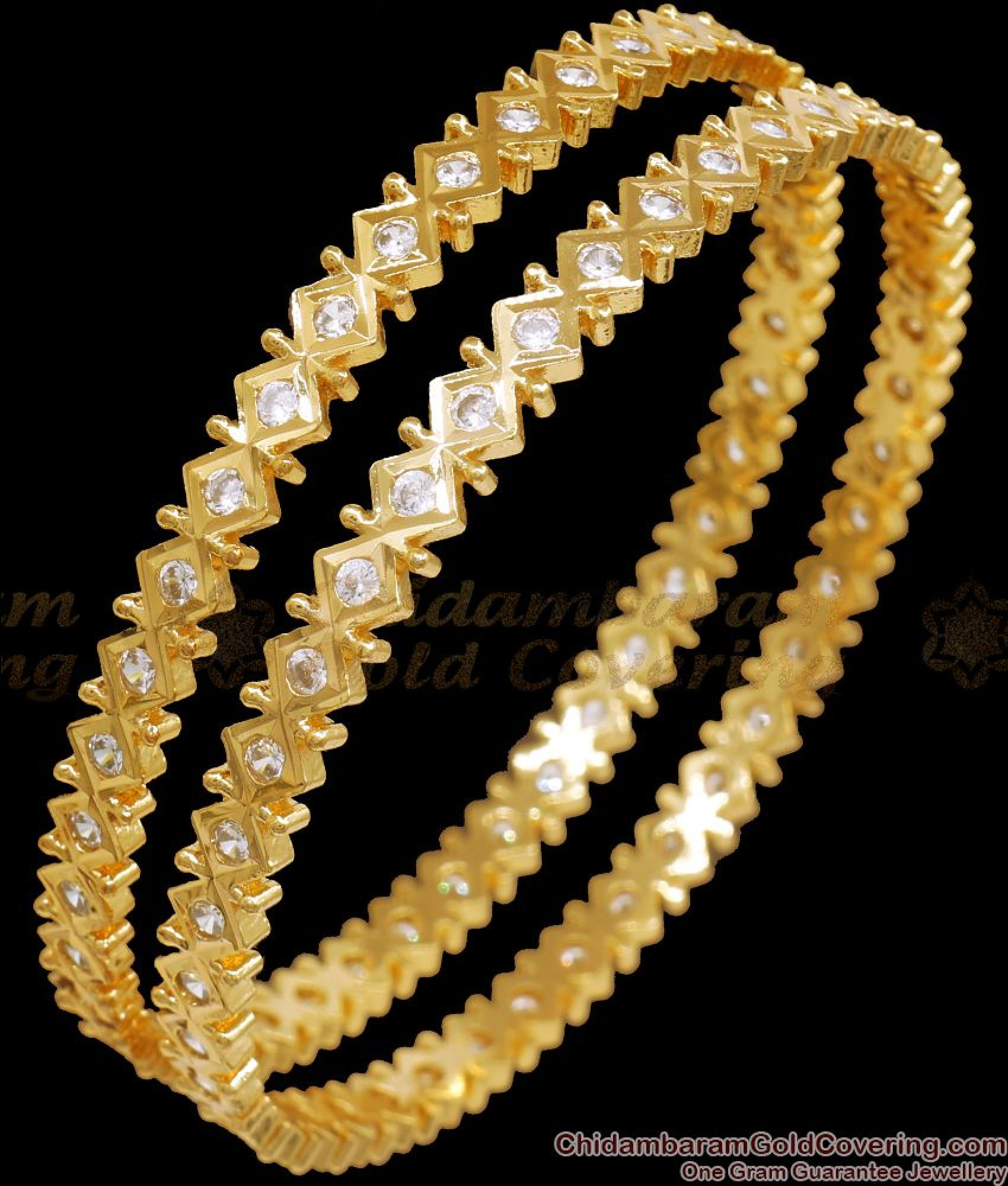 BR2055-2.8 Size Original Impon Bangle Full White Stone Gati Items Shop ...