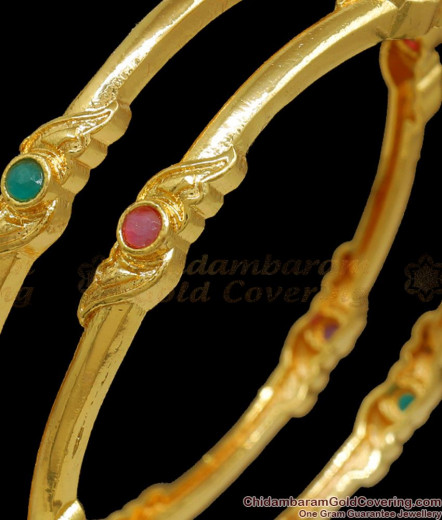 One Gram Gold Stone Bangles | Chidambaram Gold Covering Stone Bangles ...