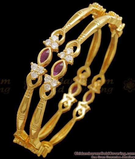 Gold Plated Bangles, Chidambaram Gold Covering Bangles