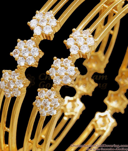 One Gram Gold Stone Bangles | Chidambaram Gold Covering Stone Bangles ...