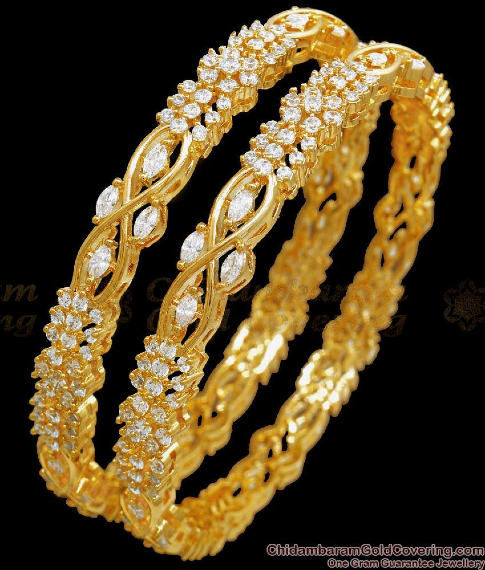BR2268-2.4 Size Grand Full White Stone Bangle Diamond Collections CZ ...
