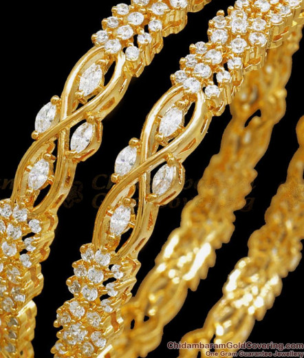 One Gram Gold Stone Bangles | Chidambaram Gold Covering Stone Bangles ...