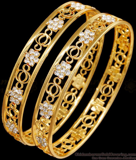 One Gram Gold Stone Bangles | Chidambaram Gold Covering Stone Bangles ...