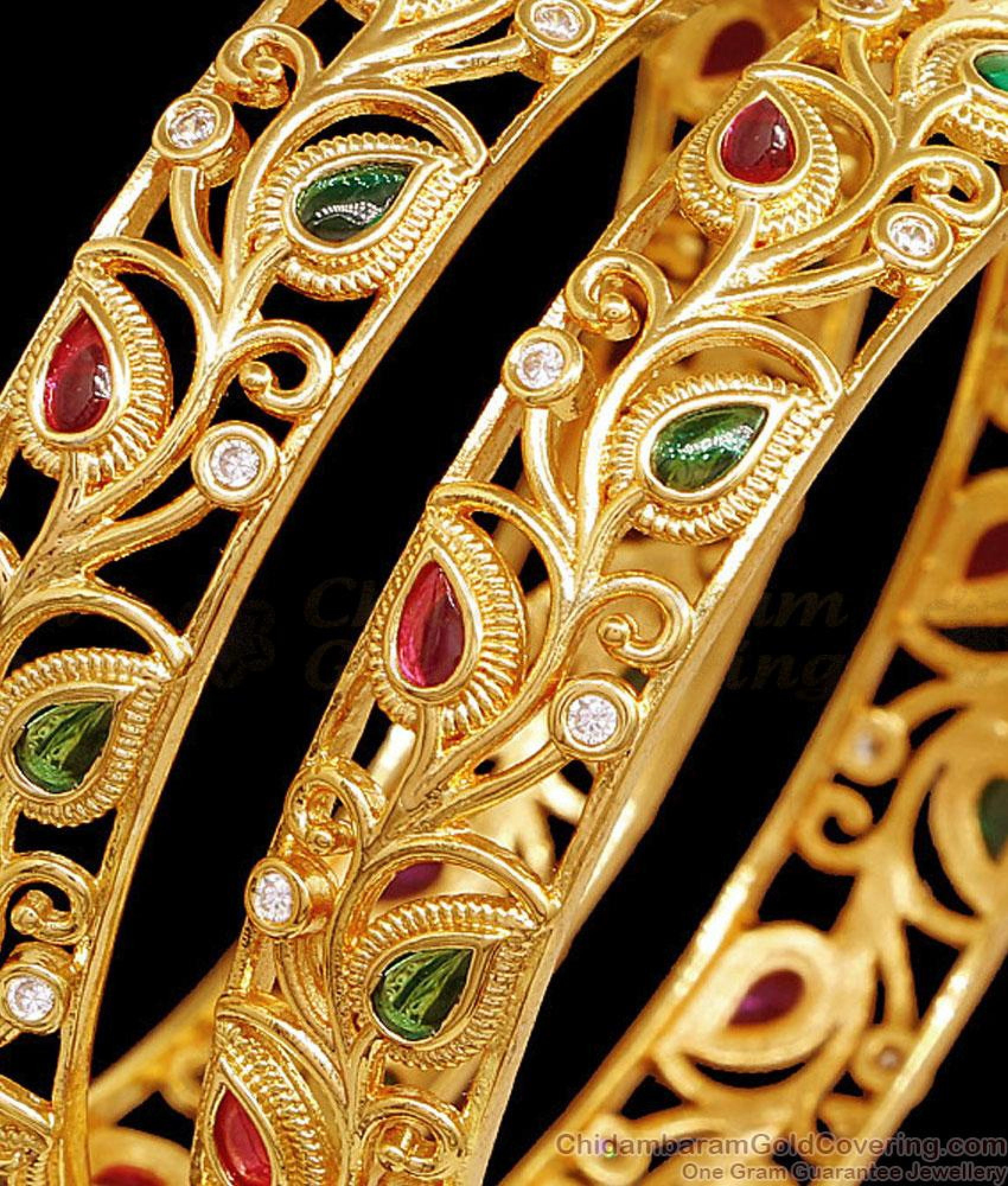 BR2545-2.4 Size 24 Carat Gold Tone Bangle Kemp Stone Bridal Jewelry