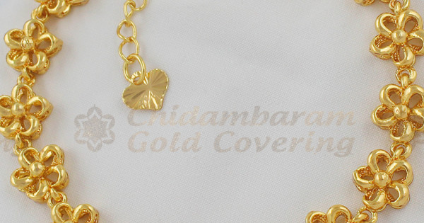 Unique Gold Pattern Flower Design Women Bracelet BRAC038