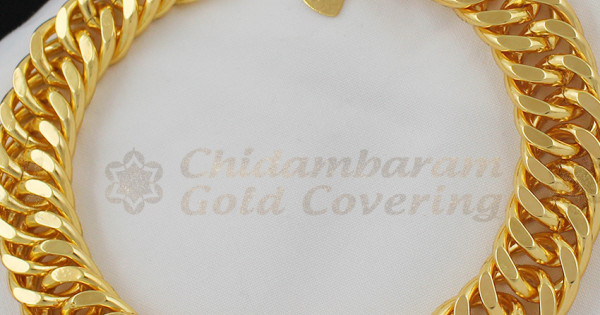 Solid Gold Pattern Heavy Thick Bracelet for Men BRAC039