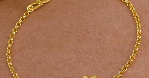 Flower Design Ad Stone Chain Type Gold Bracelet Collections Online BRAC1131