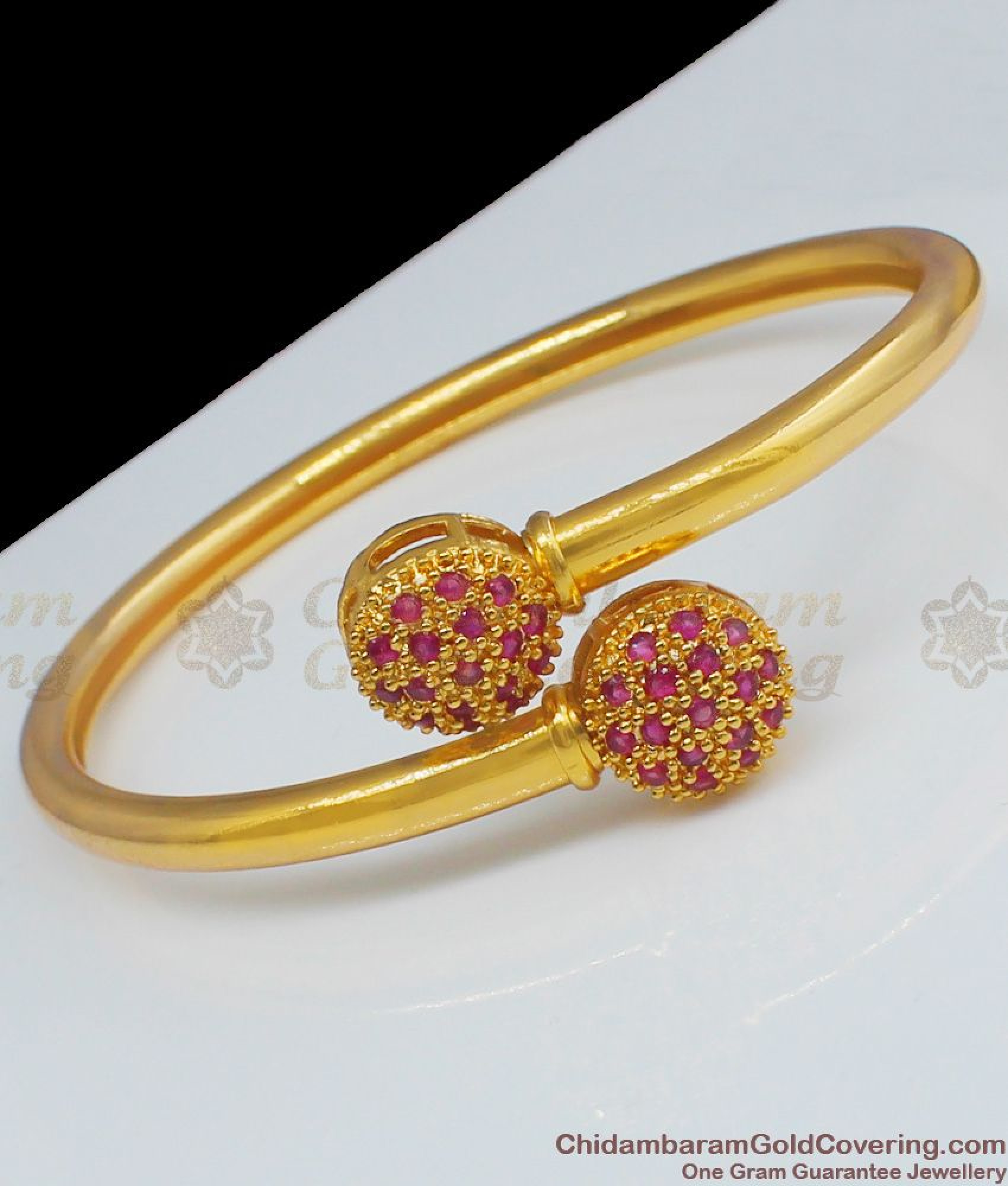 Real Gold With Full Ruby Stone Fancy Design Bracelet Collection Online ...
