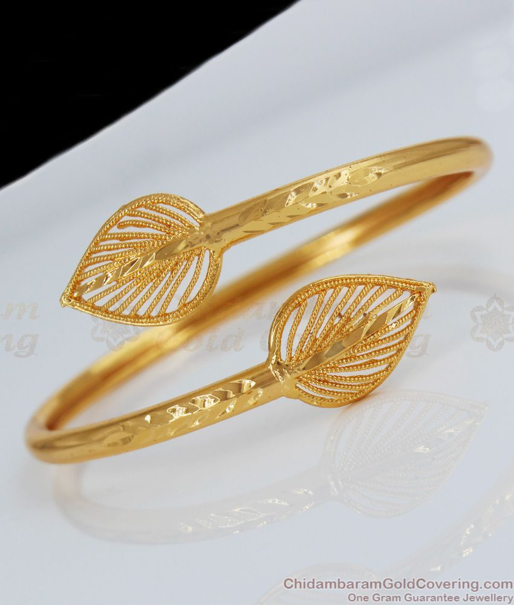 Simple Leaf Design One Gram Gold Bracelets for Daily Wear BRAC295