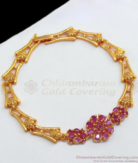 Gold Plated Imitation Bracelet Jewelry South Indian Grand Design BRAC084
