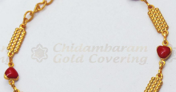 Buy Heart Shaped Pavala Stone Gold Plated Bracelets BRAC458