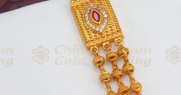 Grand Multi Stone Ruby Design Gold Chain Bracelet BRAC507