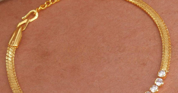 Buy Chain Type Gold Bracelets White Stone Designs For Womens Online BRAC837