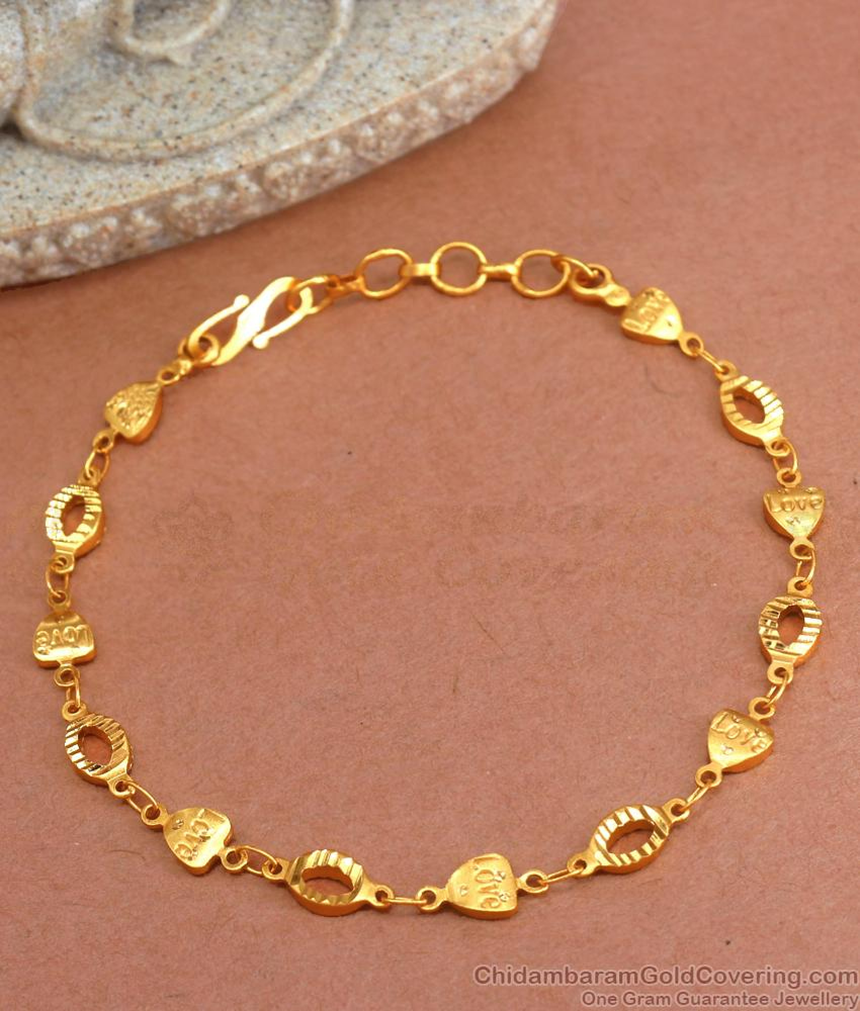 2 Gram Gold Charm Bracelets Heart Design BRAC852