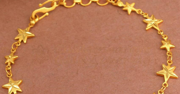 Elegant Two Gram Gold Bracelet Star Charms Design BRAC860